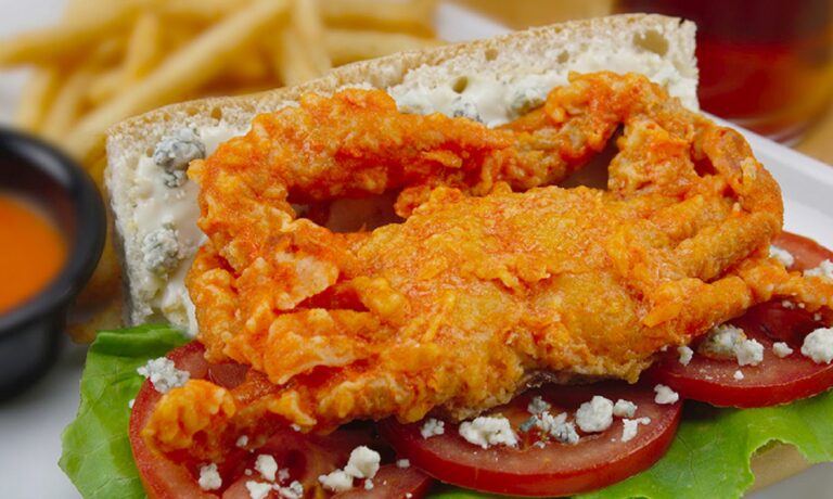 Buffalo-Style Soft Shell Crab Sandwich - Handy Seafood