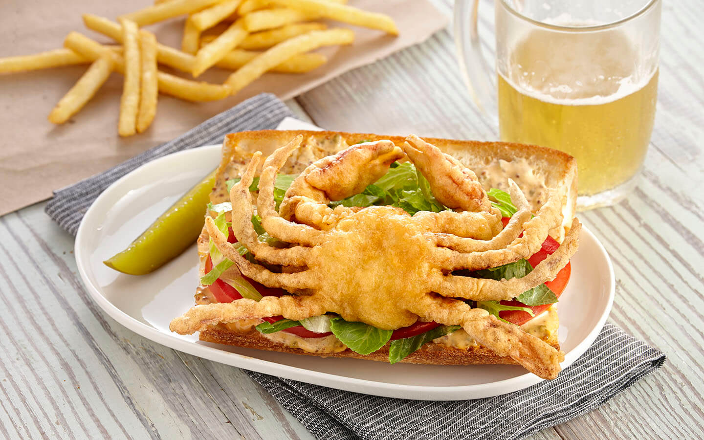 Soft Shell Crab Po' Boy - Handy Seafood
